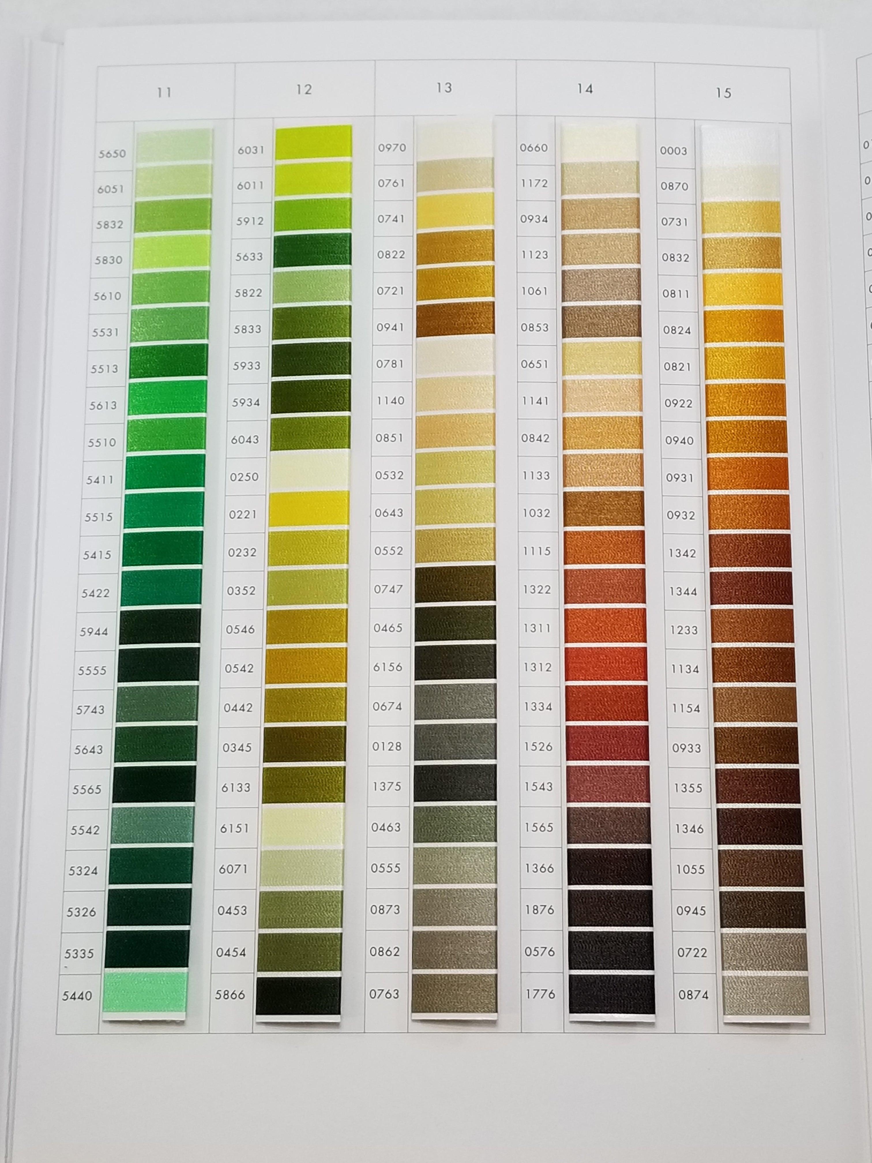 ISACORD EMBROIDERY THREAD COLOR CHART 100381 Embroidery Supply Shop